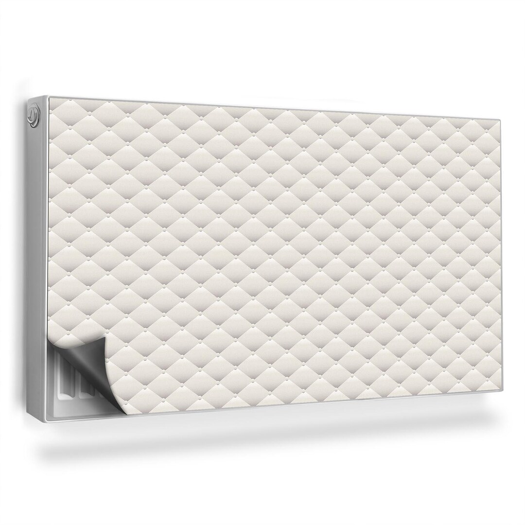 Fine, Bright, Glamorous Quilted Material Radiator Cover, Beige Magnet ...