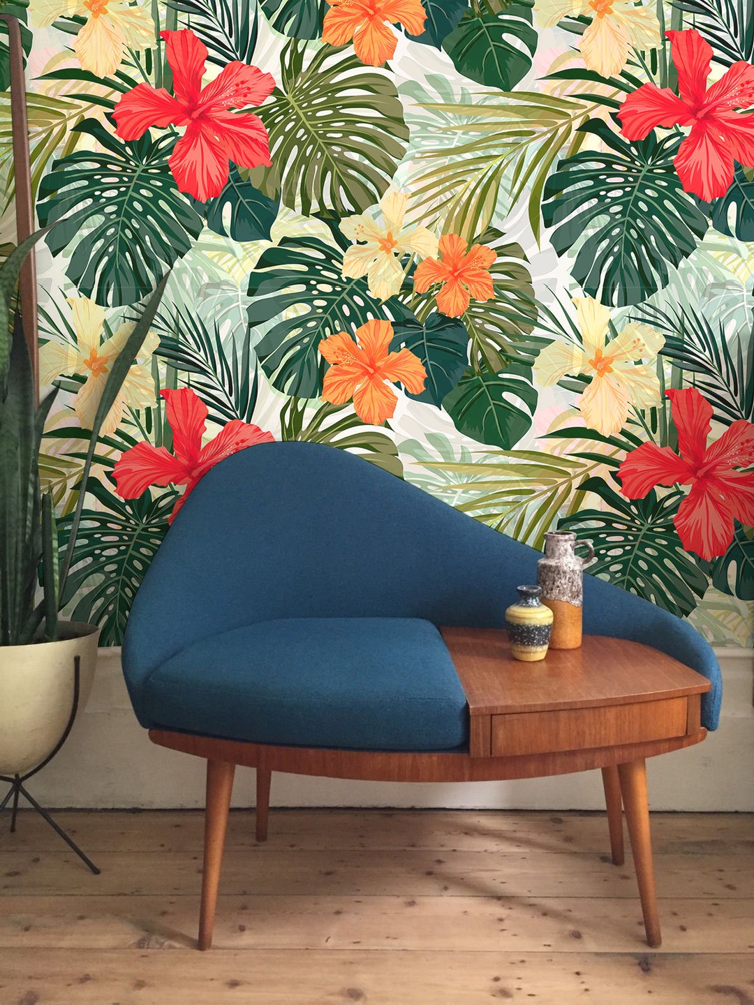 Charming Wallpaper, Hawaiian Vibes Wall Decor, Island of Polynesia ...
