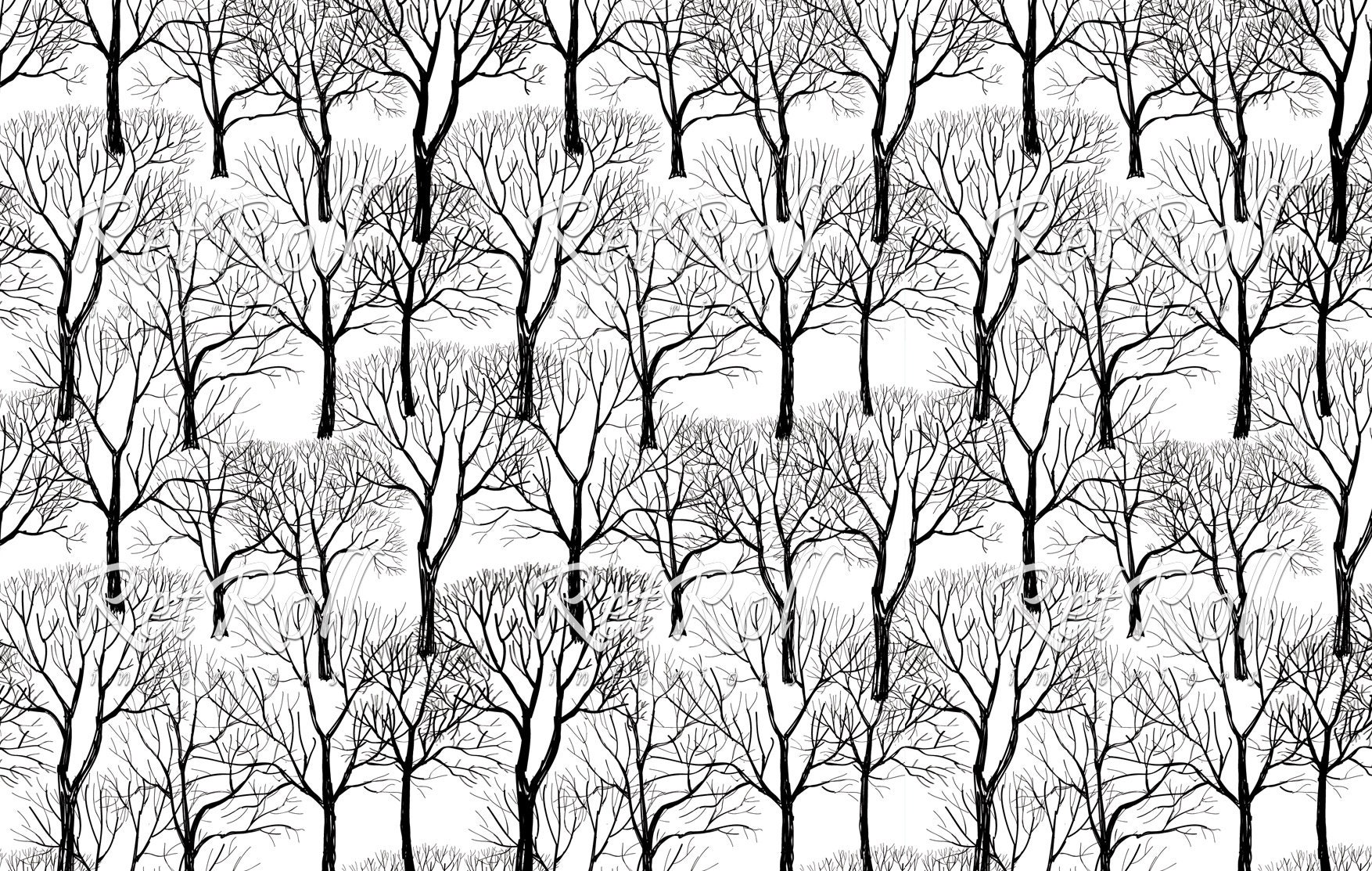 Trees - Removable Wallpaper, Nature Wallpaper, Nursery, Peel and Stick ...