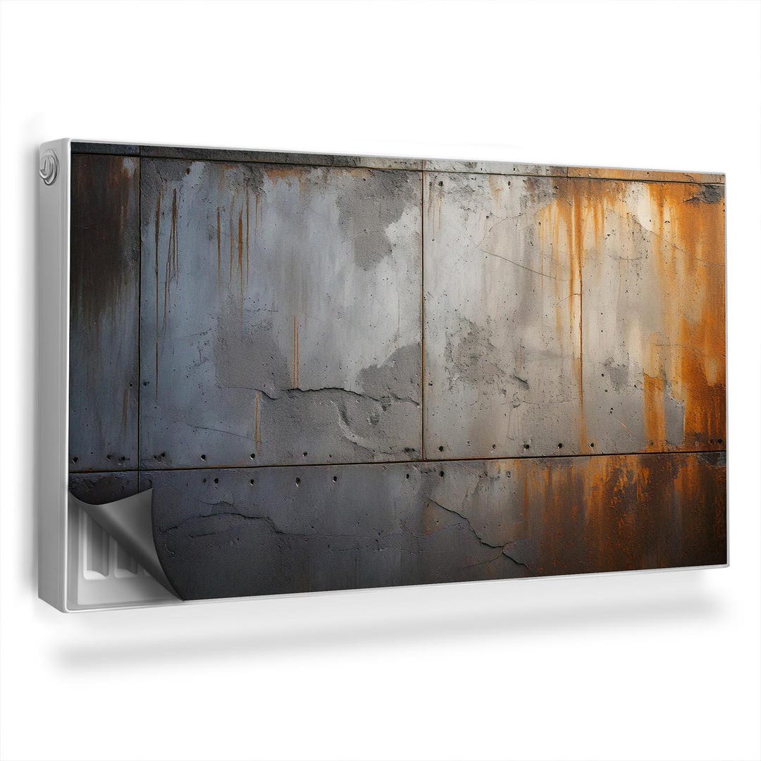Industrial Texture of Raw Concrete Radiator Cover, Gray Magnet Mat ...