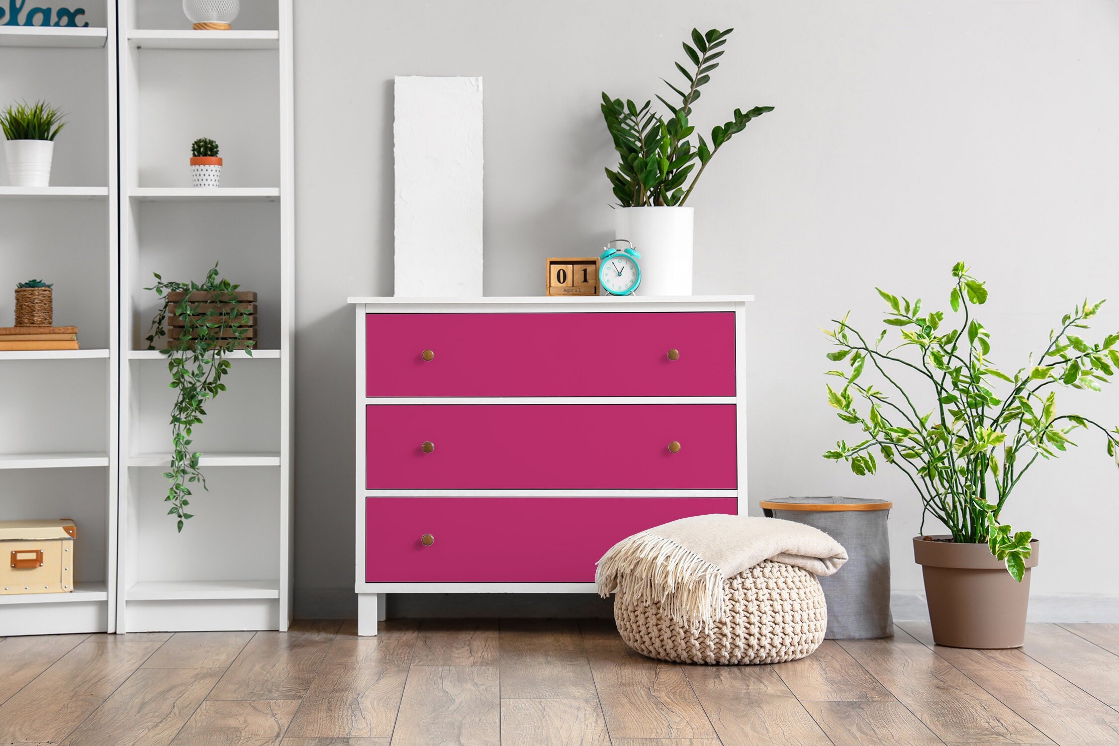Pink Color Furniture Veneer, Texture Adhesive Foils, Solid Color ...
