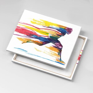 Colorful Illustration of a Runner Canvas, Wall Art Picture, Multicolor ...