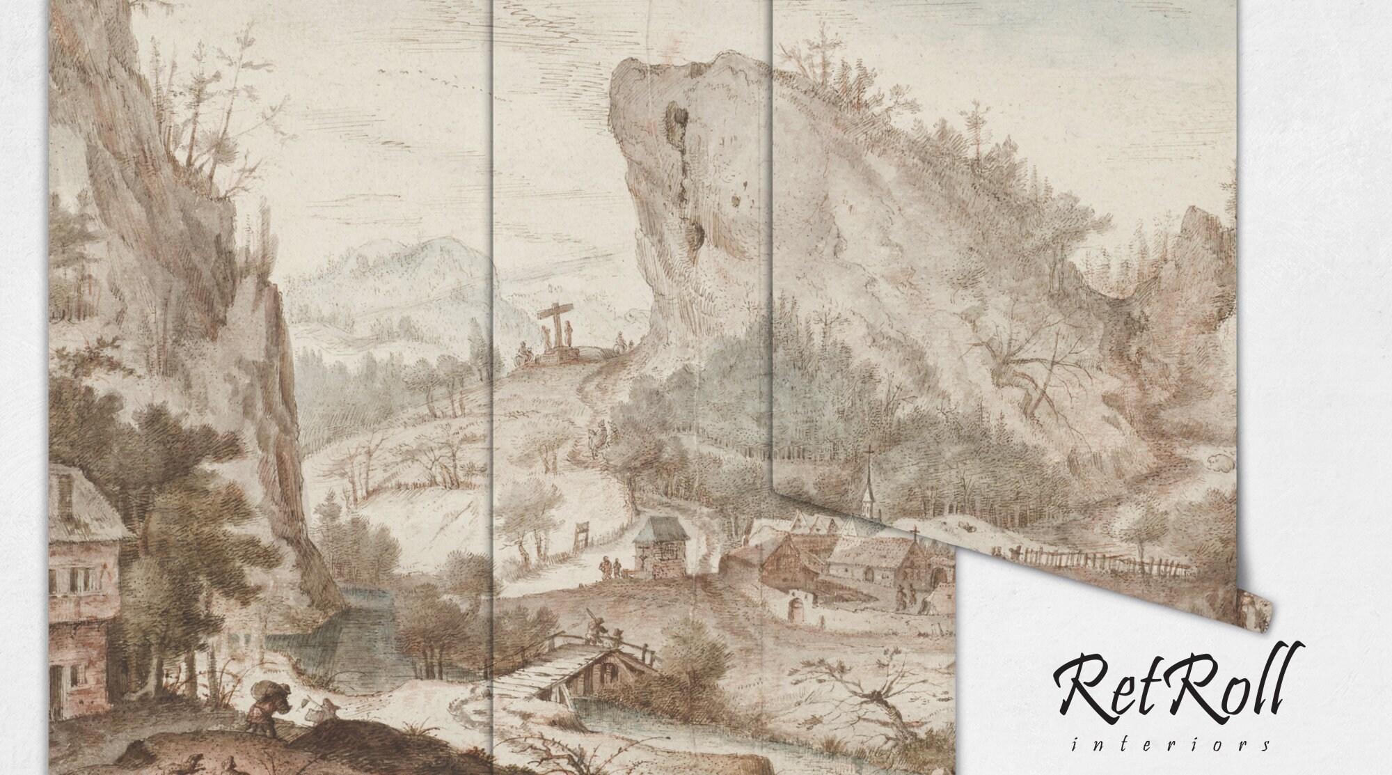 Alpine Landscape Removable Wallpaper Design Wall Covering - Etsy