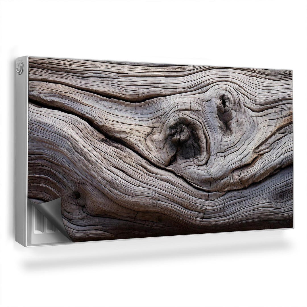 Close up of an Old Tree Structure Radiator Cover, Gray Magnet Mat ...
