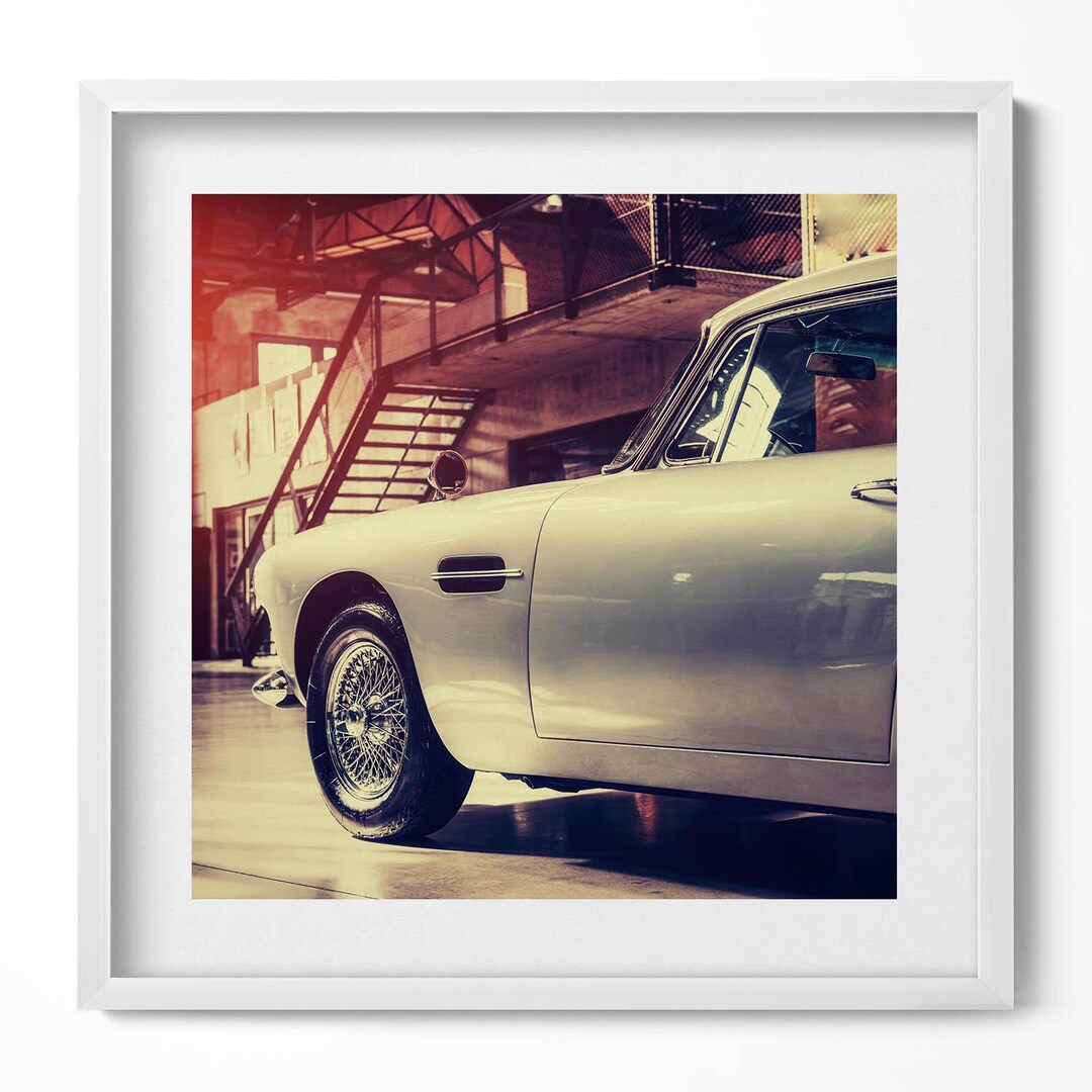 Aston Martin Db5 Wall Art in Frame, Vehicles Framed Art, Beige Wall Art ...