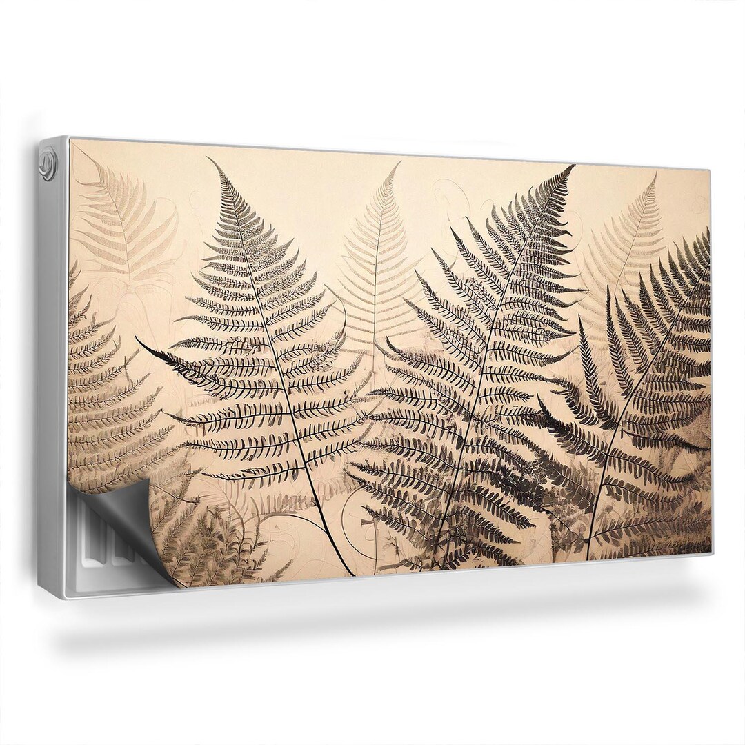 Natural Fern Pattern, Light Warm Background Heating Cover, Beige ...