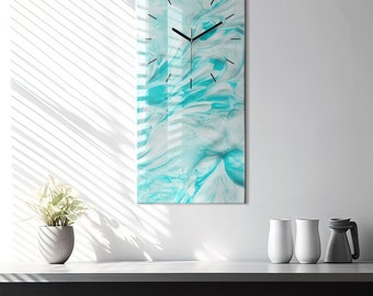 Navy Blue Hanging Clock, Navy Glass Clock, Solid Color Modern Wall ...