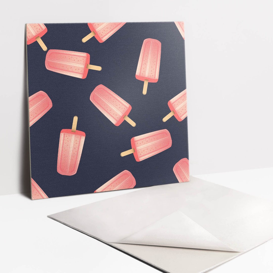 Drawn Ice Cream Tile Stickers, Peel and Stick Tiles, Food Tile Stickers ...