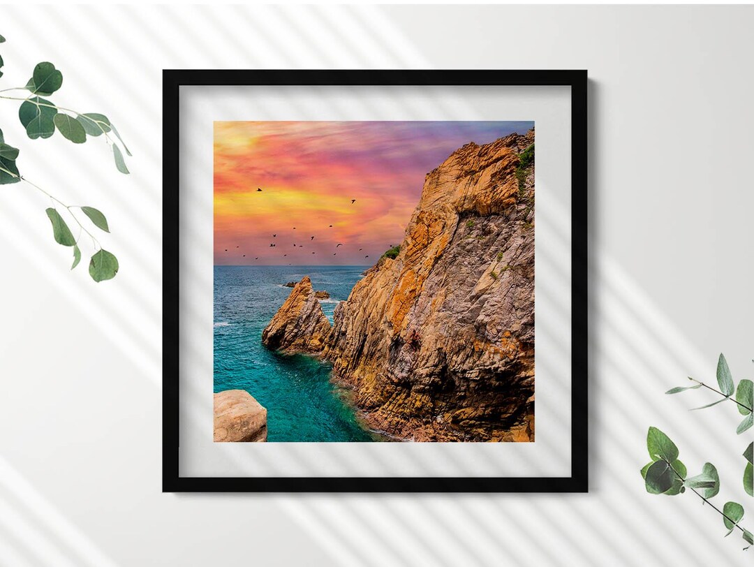 Cliff Landscape in La Quebrada Venezuela Illustration in Frame ...