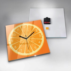 Clock Juicy Orange, Foods and Drinks Orange Hanging Clock, Unique ...