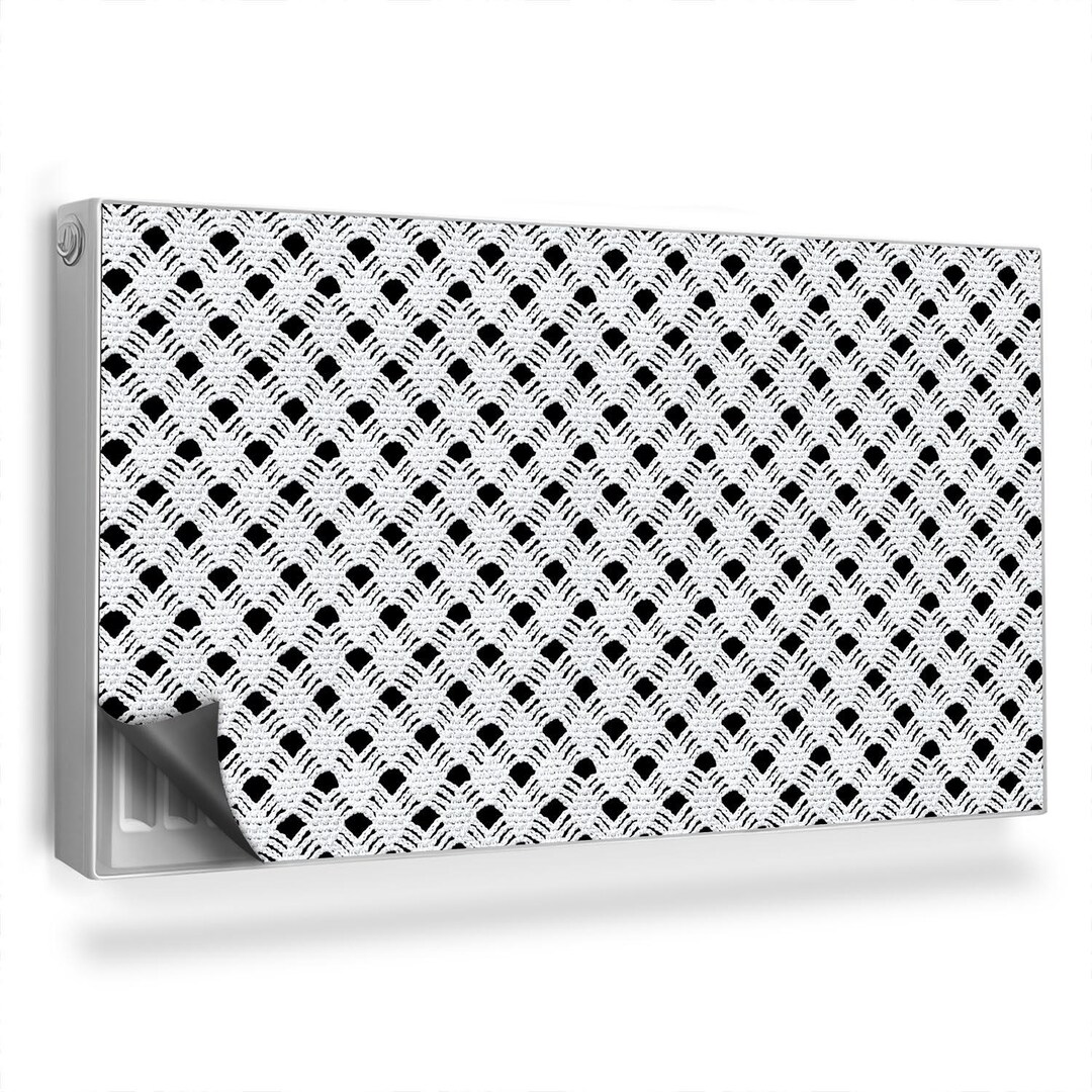 Material Structure: Knitted Drape Radiator Cover, Black and White ...