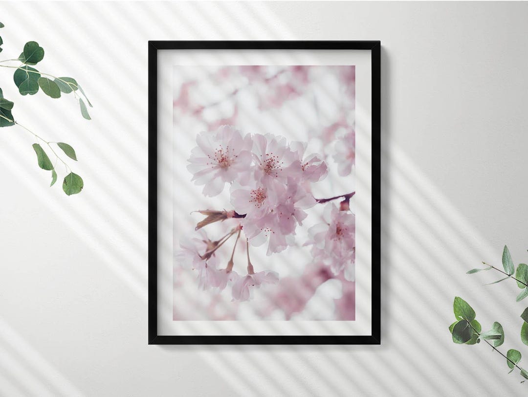 Delicate Pale Pink Flowers Art Print, Flowers and Plants Painting in ...