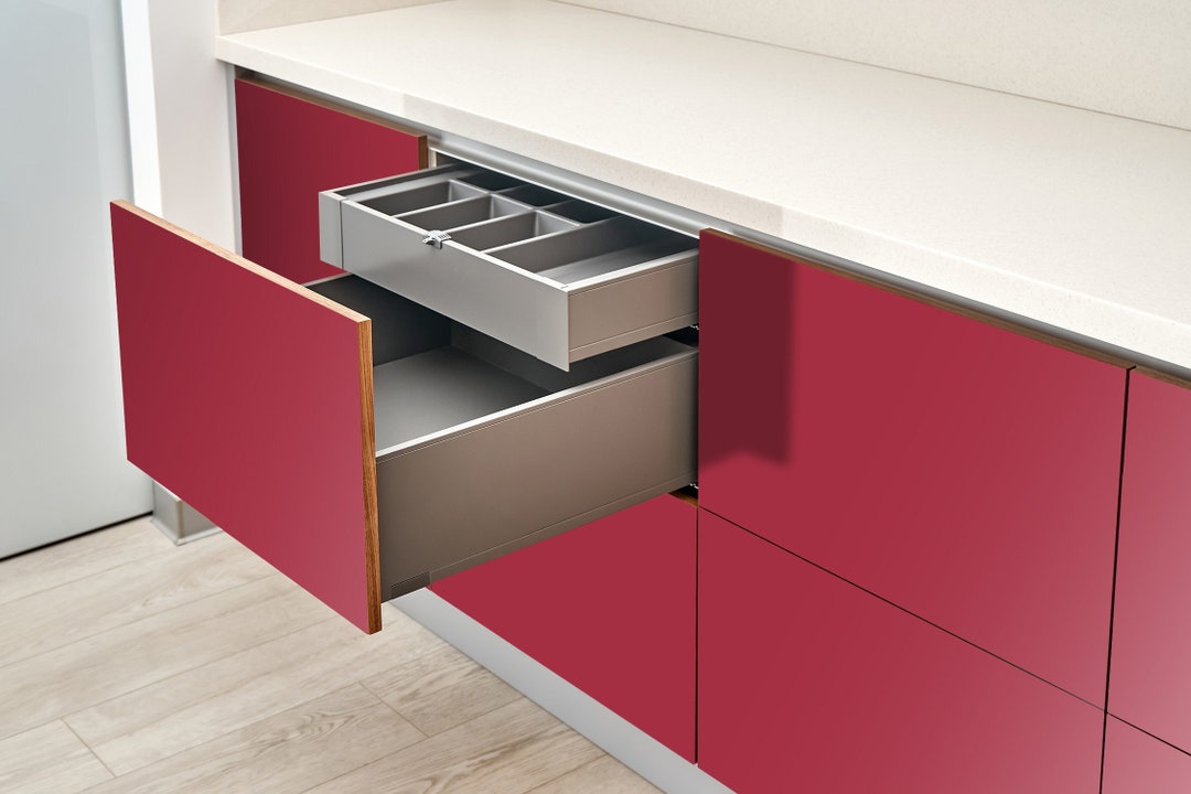 Burgundy Color Furniture Veneer, Texture Adhesive Foils, Solid Color ...
