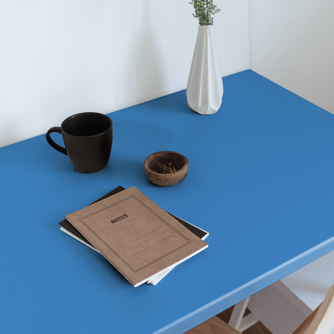 Blue Color Furniture Veneer, Texture Adhesive Foils, Solid Color ...