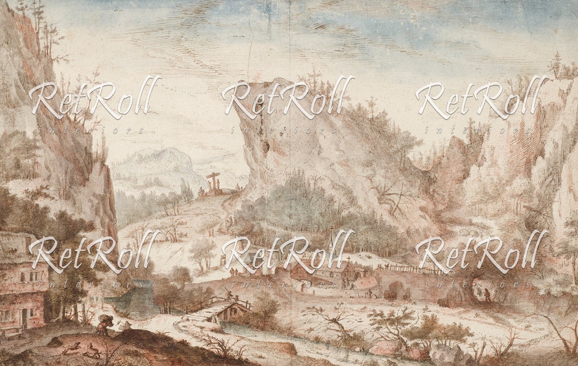 Alpine Landscape Removable Wallpaper Design Wall Covering - Etsy