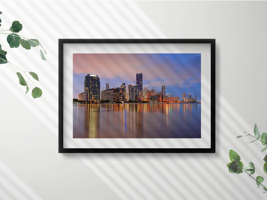Panorama of the City by the Water Wall Art in Frame, City Framed Art ...