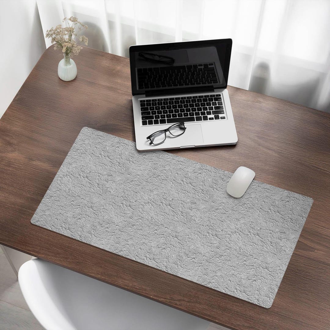 Plaster Texture Desk Mat, Gray Desk Pad, PVC Table Protectors, Textures ...