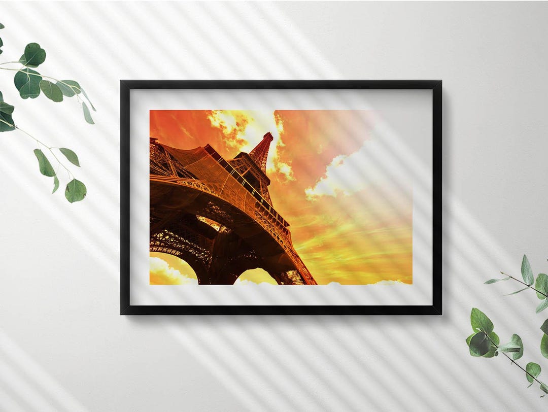 Eiffel Tower Attraction in Paris Wall Art in Frame, City Framed Art ...