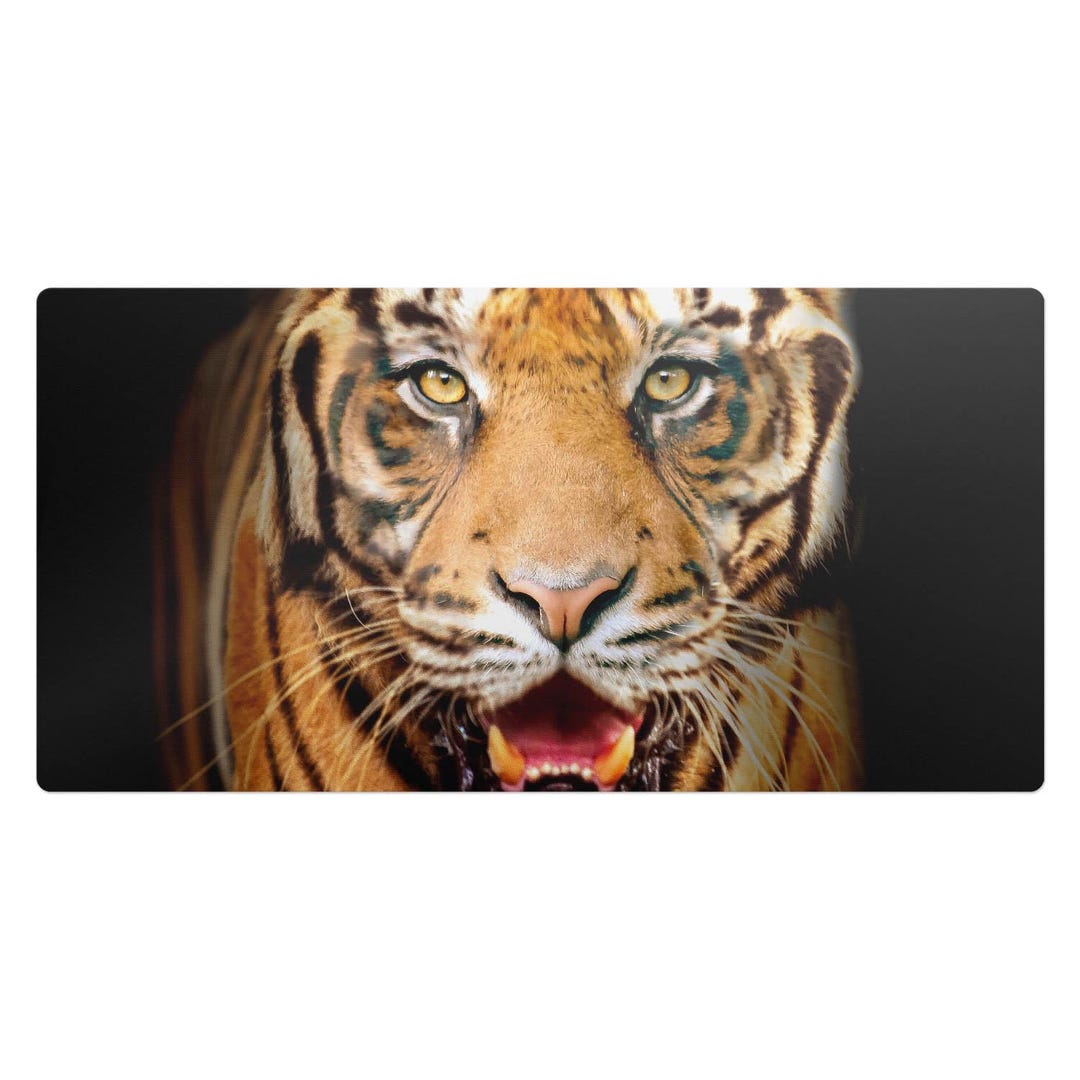 Tiger - Close-up of the Muzzle Desk Mat, Brown Desk Pad, PVC Table ...