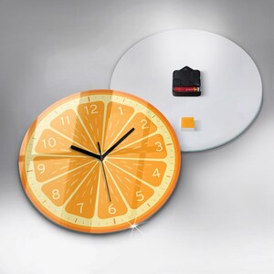 Clock Juicy Orange, Foods and Drinks Orange Hanging Clock, Unique ...
