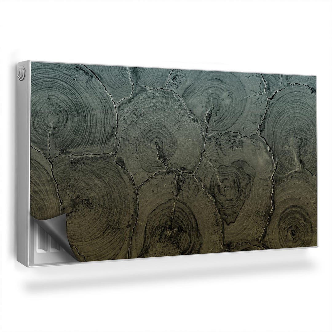 Composition From Tree Sections Radiator Cover, Gray Magnet Mat, Heating ...