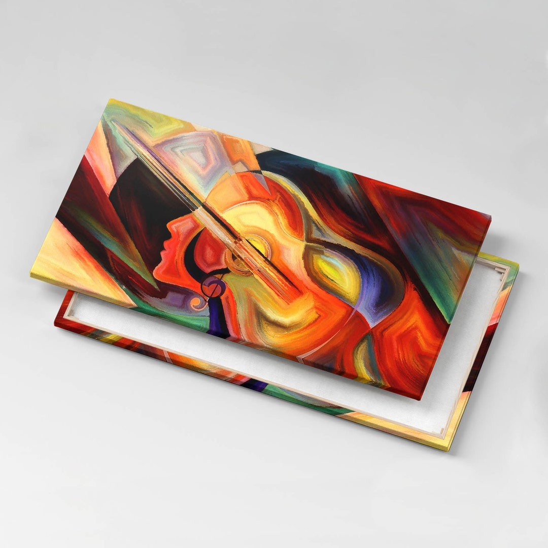 Art - Painted Abstract Woman Head Canvas, Wall Art Picture, Multicolor ...