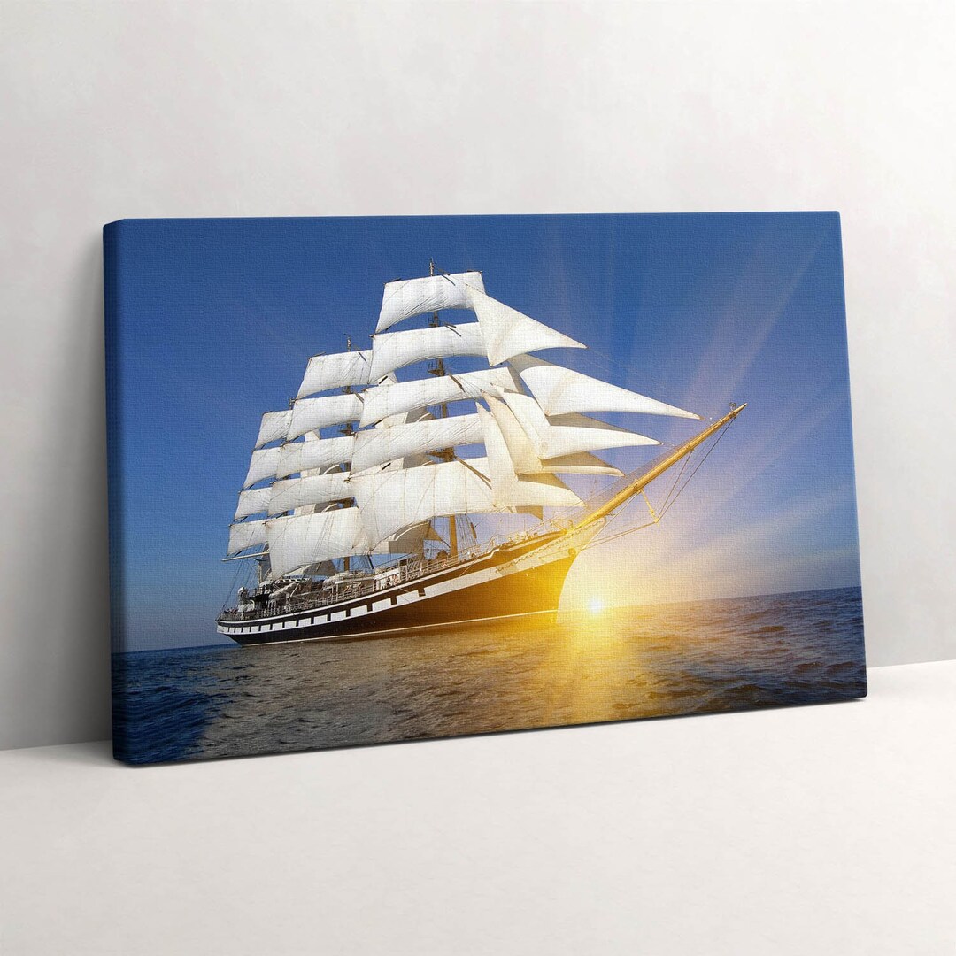 Sailing Yachts - Sailing Canvas, Wall Art Picture, Blue Wall Decoration ...