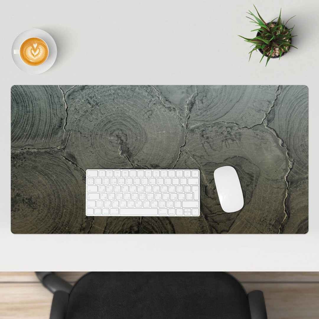 Wood Grain Structure Desk Mat, Gray Desk Pad, PVC Table Protectors ...