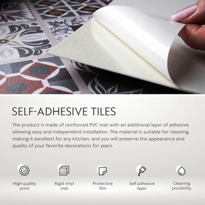 Red Colour Tile Stickers, Peel and Stick Tiles, Solid Color Tile ...