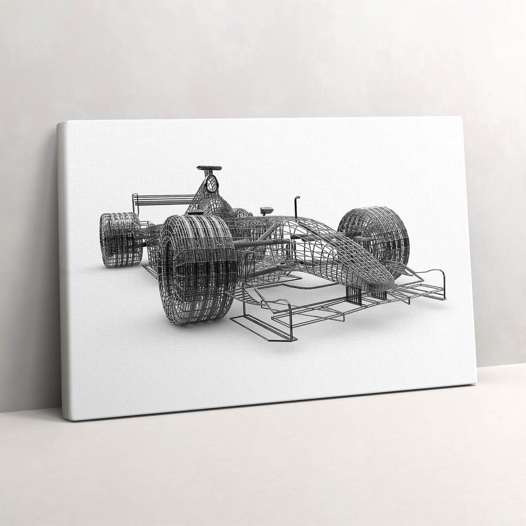 Technical Design of an F1 Car Canvas, Picture Wall Hanging, White Wall ...