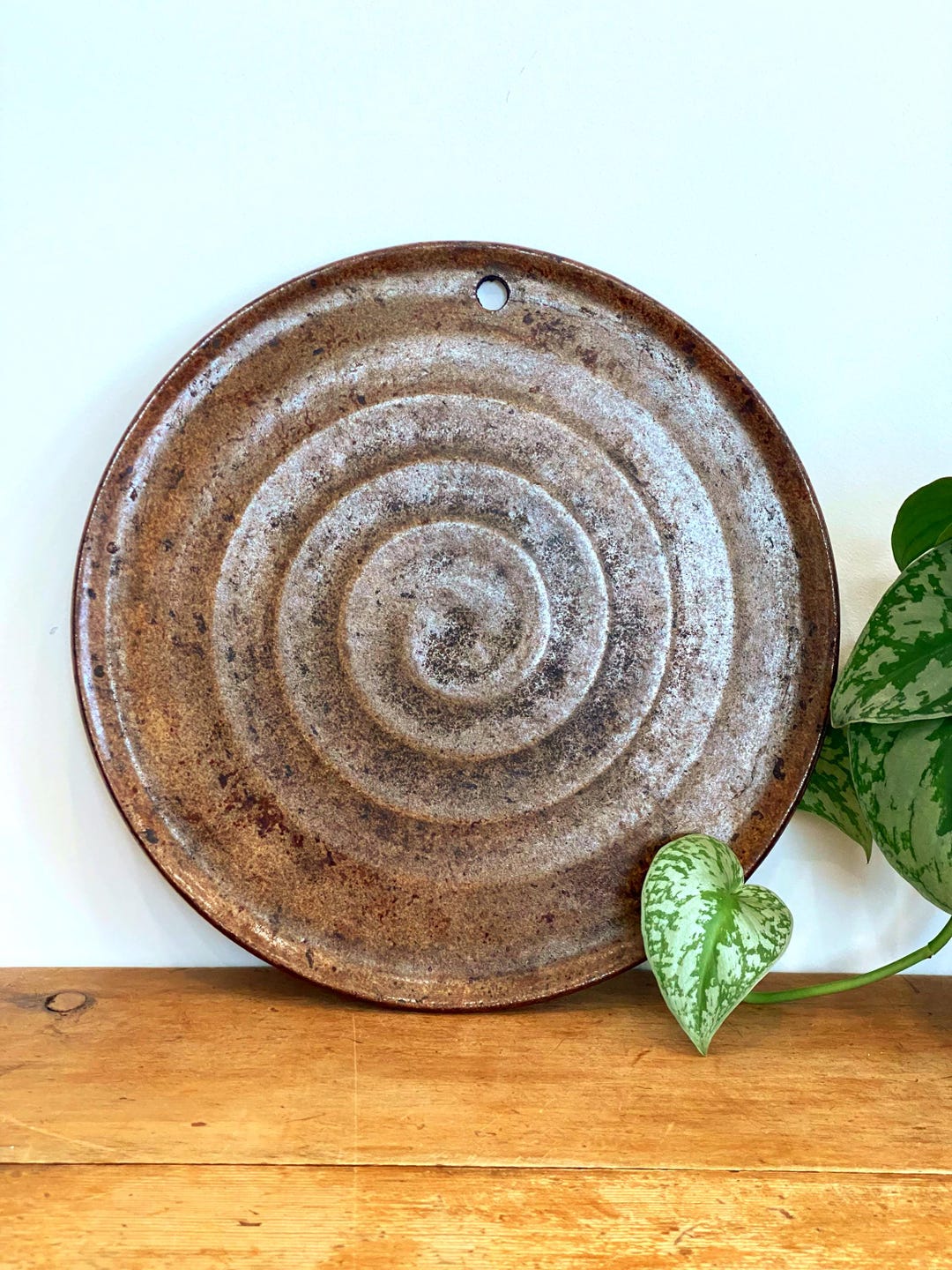 Wabi-sabi Stoneware Wall Plaque – Organic Modern Decor – Spiral Art ...