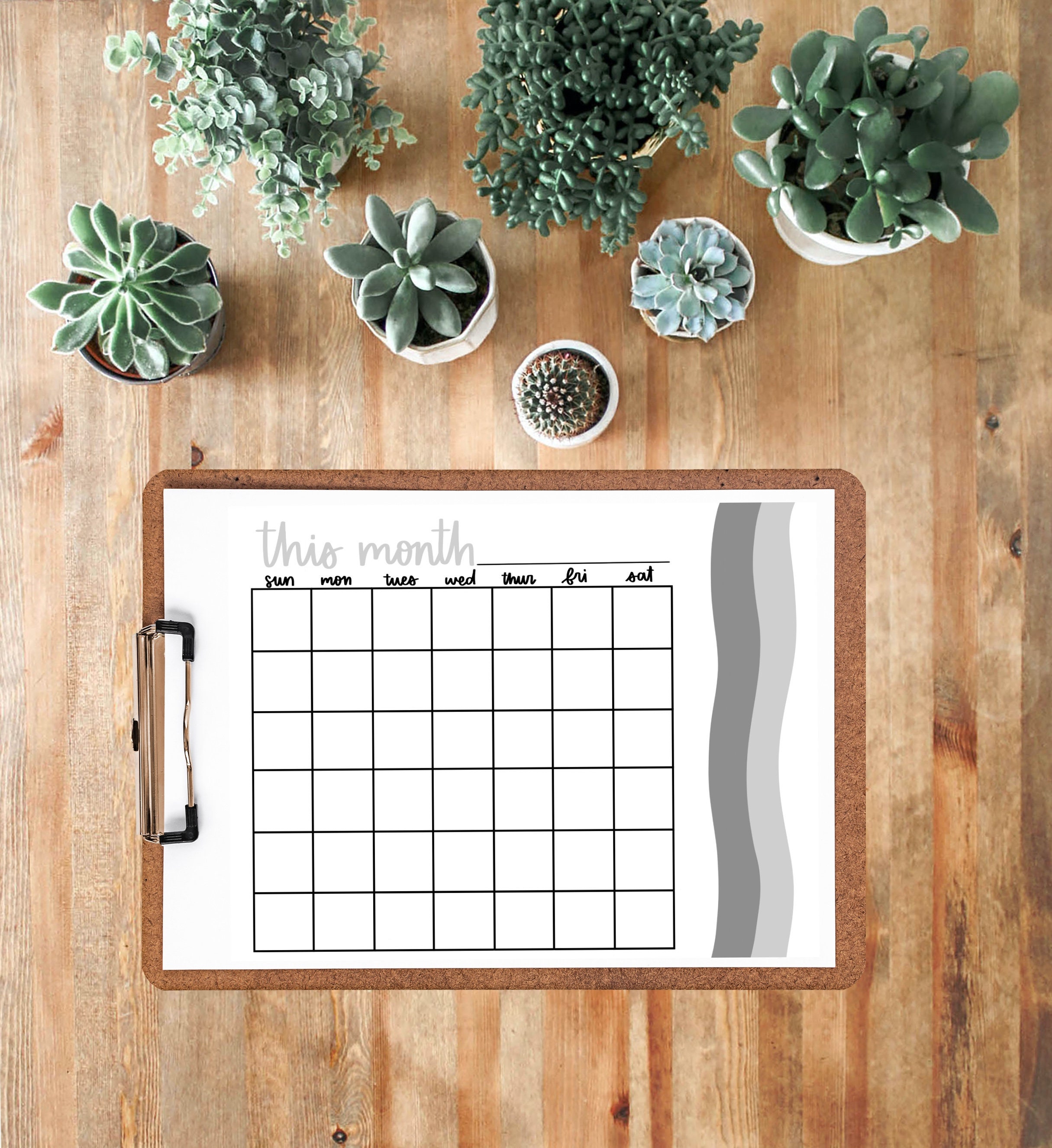 Monthly Calendar Printable | Monthly Planner Page | Productivity ...