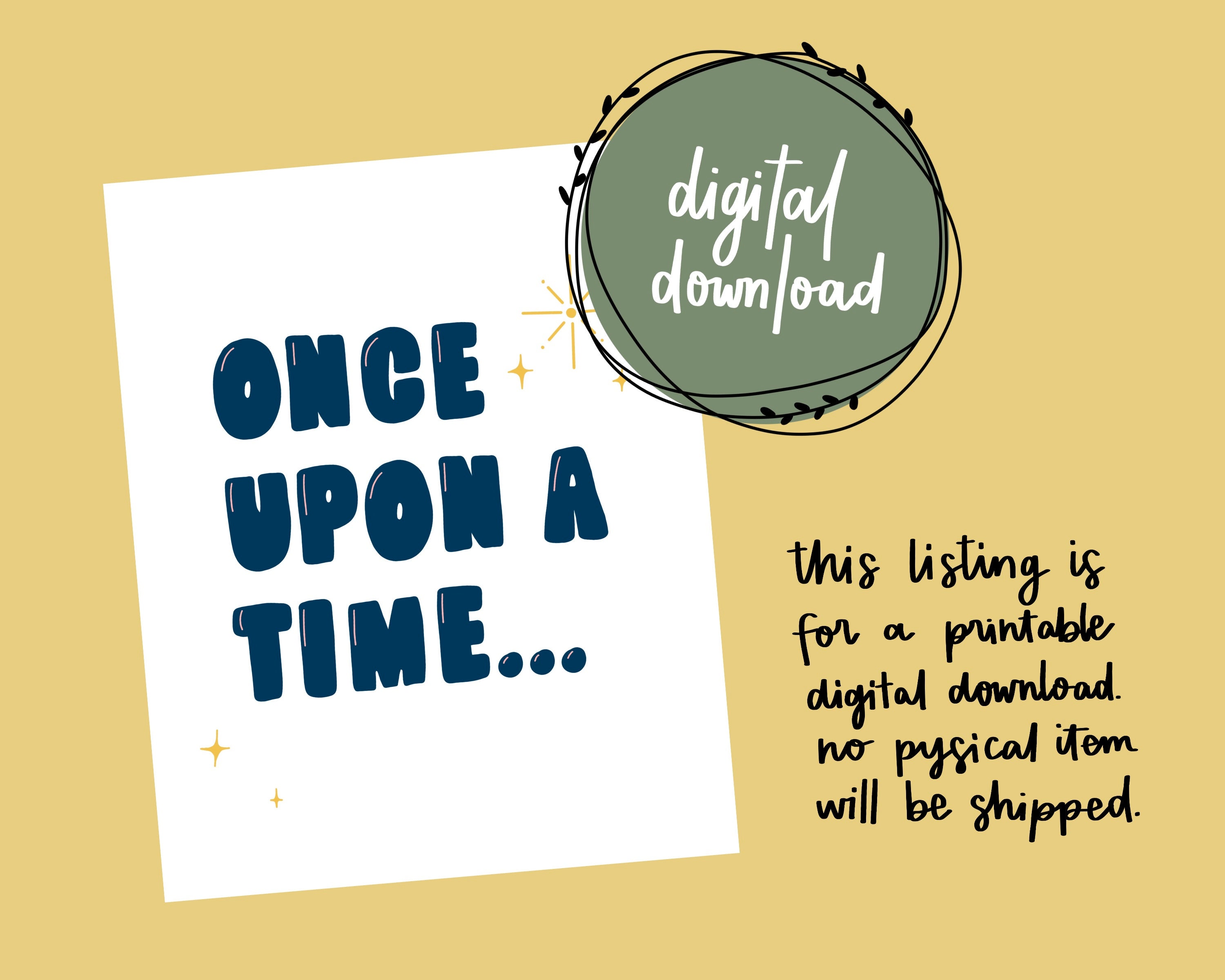 Once Upon A Time Digital Print | Printable Wall Art | Playroom Decor ...