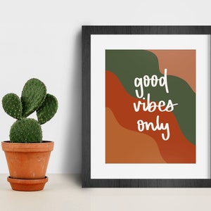 Good Vibes Boho Digital Print Printable Wall Art Home Decor Office ...