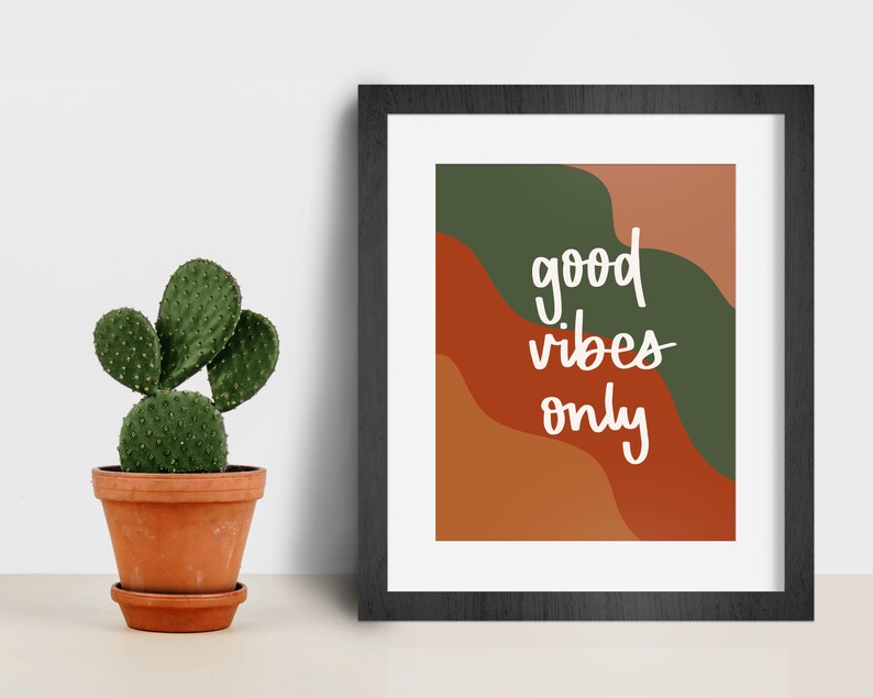 Good Vibes Boho Digital Print Printable Wall Art Home | Etsy