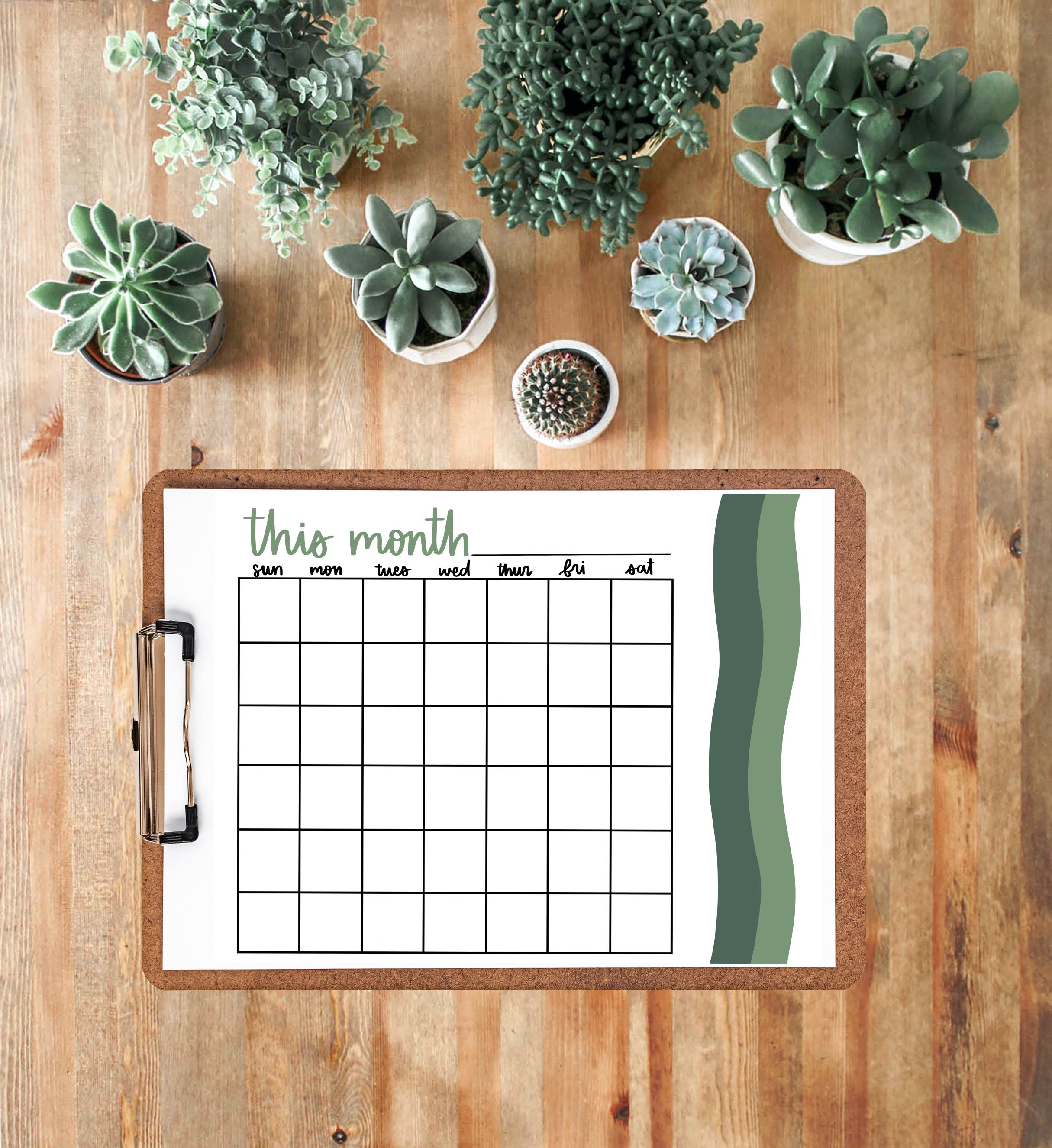 Monthly Calendar Printable | Monthly Planner Page | Productivity ...