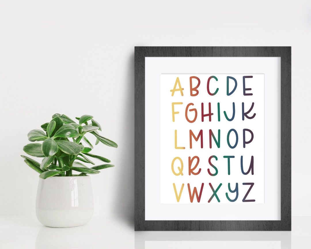 Rainbow Alphabet Digital Print | Printable Wall Art | Playroom Decor ...