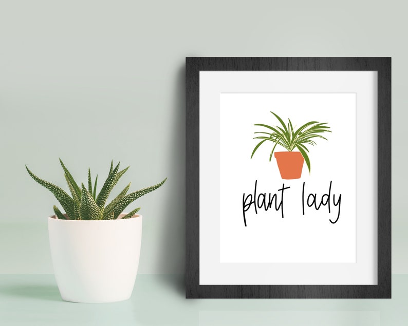 Plant Lady Digital Print | Printable Wall Art | Home Decor | Office ...