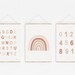 Neutral Rainbow Wall Art Set of 3 Prints Muted Alphabet Poster - Etsy