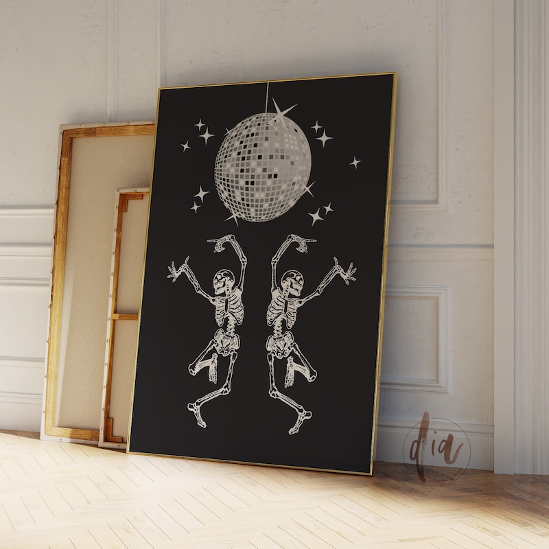 Disco Skeleton Poster - Etsy
