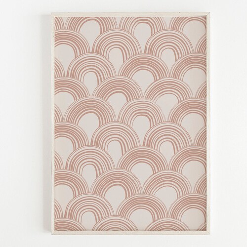 Rainbow Drawing Boho Rainbow Art Earth Tones Print - Etsy