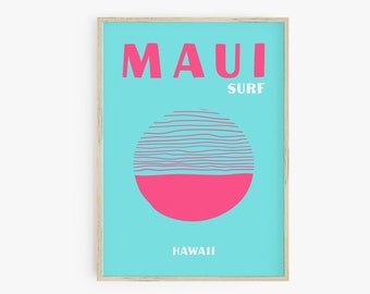 Maui Beach Print Preppy - Etsy