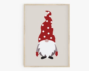 Christmas Winter Gnome Poster - Etsy