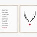 Rudolf Print Set of 2 Prints, Printable Reindeer Names, Christmas Decor ...