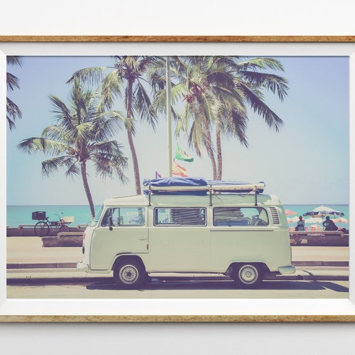 Surf Van Print Beach Wall Art Beach Decor California Wall Art - Etsy