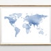 Navy Blue World Map Print Watercolor Print Printable Map Boy Nursery ...