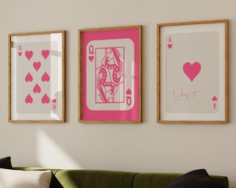 Hot Pink Ace Card - Etsy