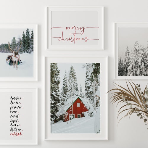 Winter Gallery Wall Set of 6 Prints Christmas Posters Snowy - Etsy