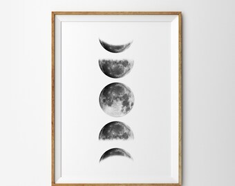 Moon print | Etsy
