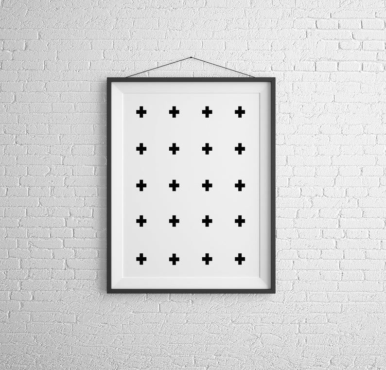 Swiss Cross Print Scandinavian Print Plus Sign Cross Art Print - Etsy